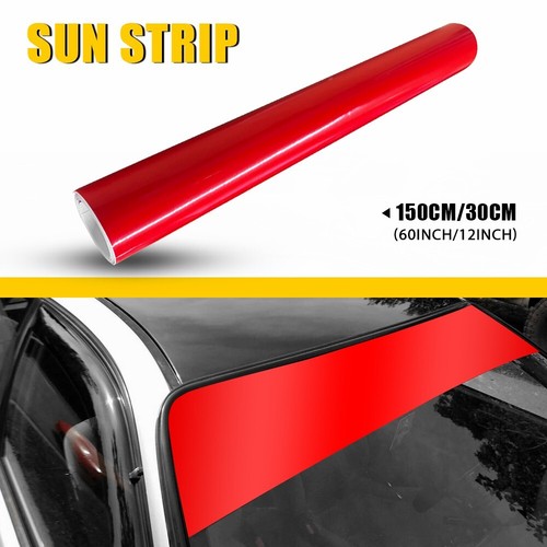 Universal Windshield Banner White Vinyl Decal Sun Strip 60"x12" Red EOU ...