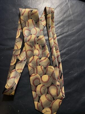 Baseball Tie Sport Neckties Mens Allover Ball Neck Tie Designs By A ...