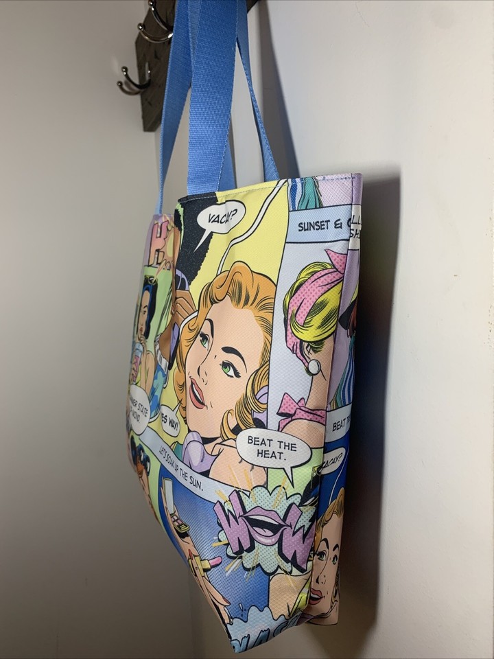 Estée Lauder Tote Large - Blue Handles Comic/Graphic Design | eBay