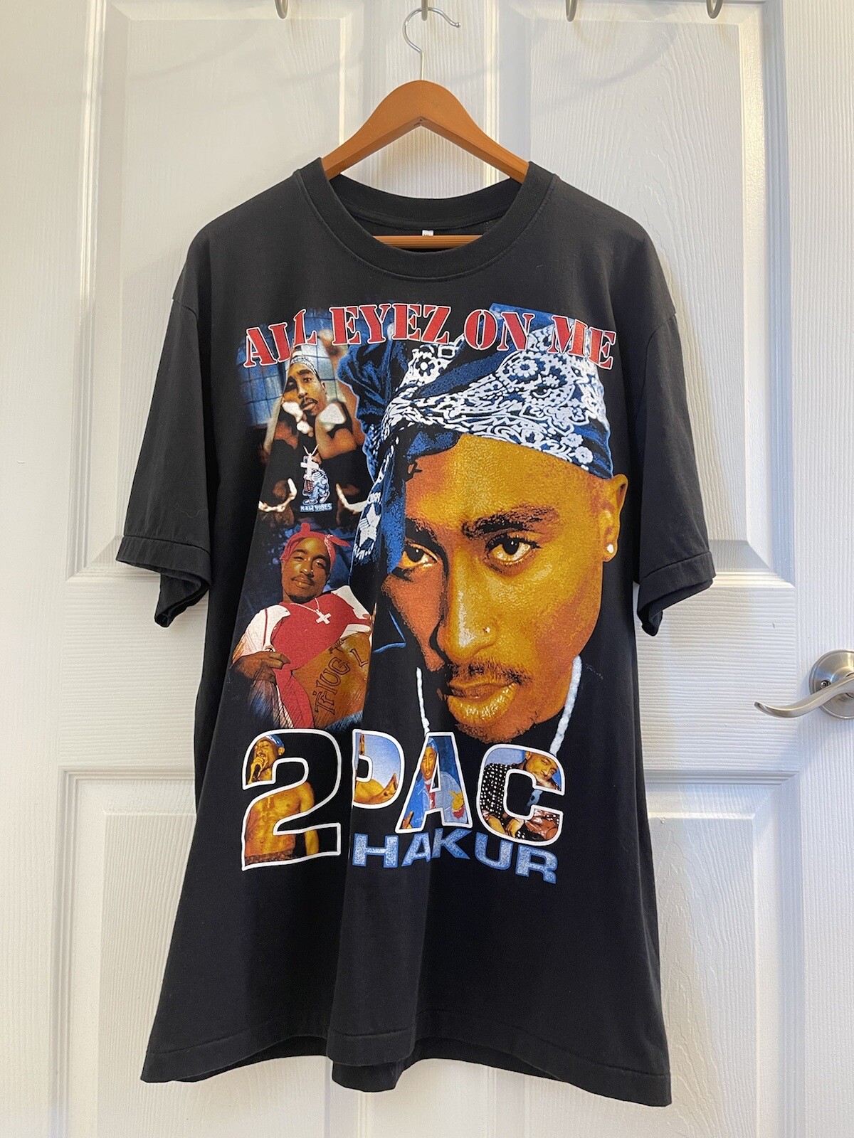 Vintage Single Stitched Bootleg Tupac Rap T-Shirt sz … - Gem