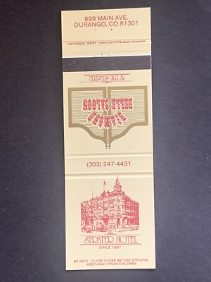 Vintage Colorado Matchbook: “Strater Motel - Since 1887” Durango, CO | eBay