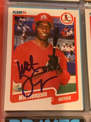 MILT THOMPSON AUTOGRAPHED SIGNED 1990 FLEER CARD CARDINALS COA | eBay