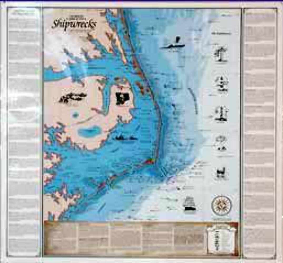 Cape Hatteras and the Outer Banks Shipwreck Laminated Chart | eBay