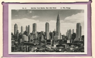 VINTAGE MID SKYLINE EAST 42ND ST. NEW YORK CITY RPPC W. FRANGE POSTCARD ...