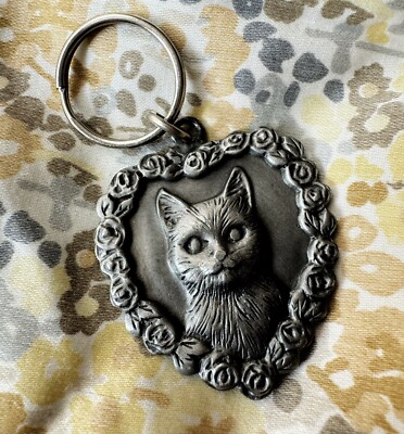 Vintage Avon Pewter Cat Kitty Keychain Collection 1994 | eBay