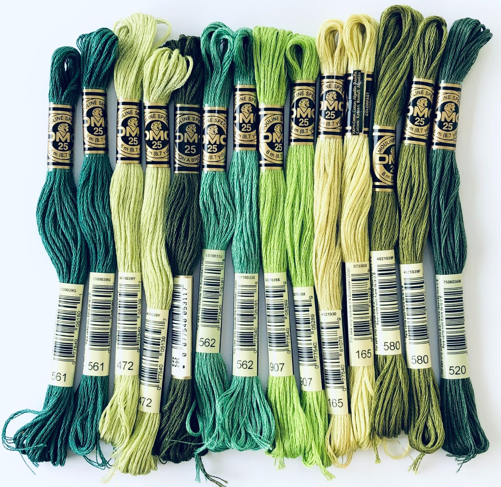 DMC Floss/Thread - Shades of Green Skeins - 6-Strand - Embroidery/Cross ...