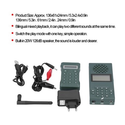 Hunting Electronic Bird Caller Bird Call Decoy Speaker With Remote ...