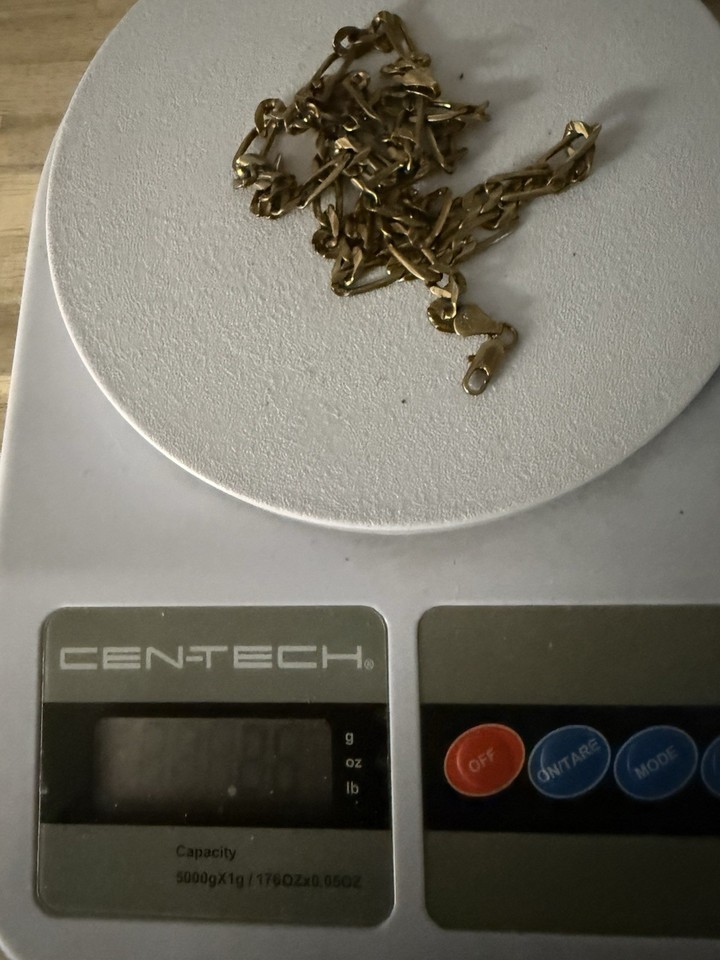 Stamped Italy 14KT Gold 24” Figaro Style Link Necklace, Buyer Beware ...