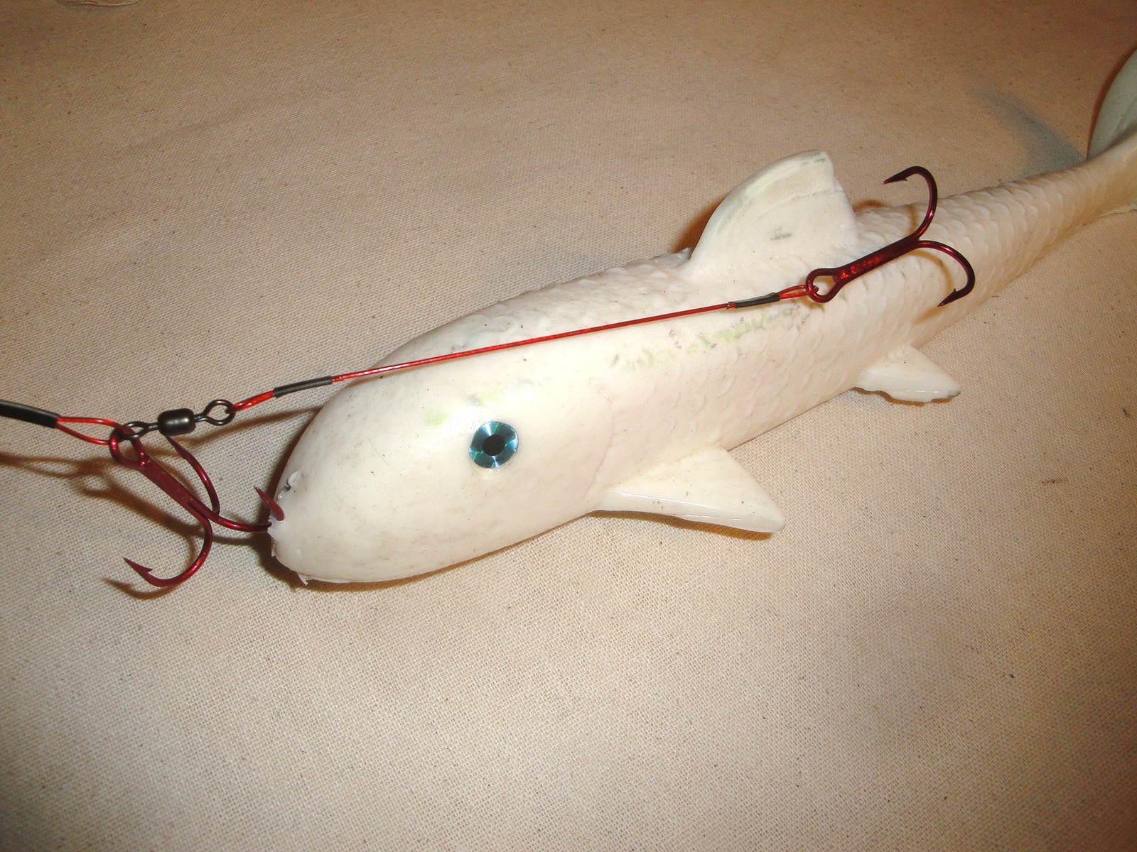 60# MUSKY / PIKE SUPERBLEED 2-Treble Hook ALL RED QUICK STRIKE SUCKER ...