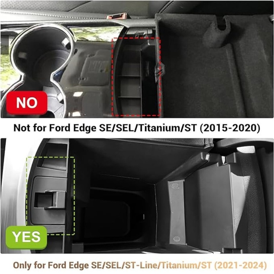 Center Console Organizer Tray Compatible with 2021-2024 Ford Edge ...