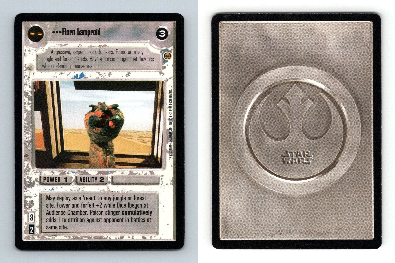 Florn Lamproid Star Wars Jabbas Palace Limited 1998 LS Common CCG Card ...