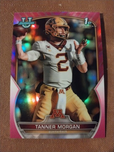 2022 TANNER MORGAN BOWMAN CHROME UNIVERSITY PINK ROOKIE CARD RC #11 ...
