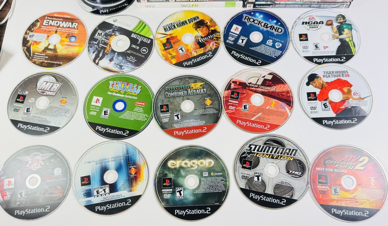 Lot Of 100 PS2 PS3 PS4 N64 NES Wii DS GBA Xbox Game Disc Scratched Not ...
