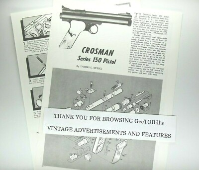 1956 1959 1960 1962 1965 etc Crosman Series 150 Pistol 80's disassembly ...