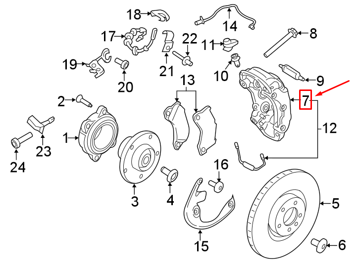 Pinza de freno delantera derecha PORSCHE MACAN 95B 95B615124F NUEVA ...