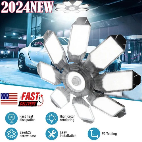 12000000LM LED Garage Light Bright Work Shop Ceiling Light Deformable ...