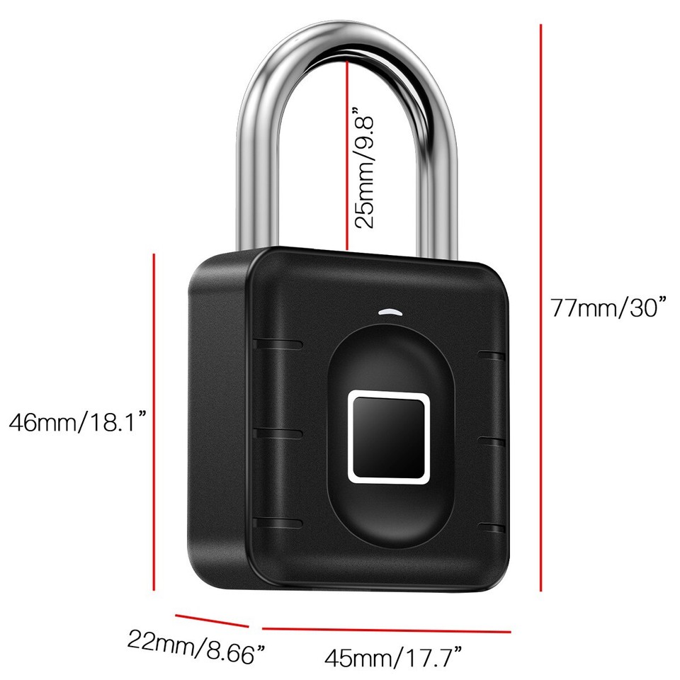 IP67 Waterproof Bluetooth Fingerprint Padlock For iOS/Android Keyless ...