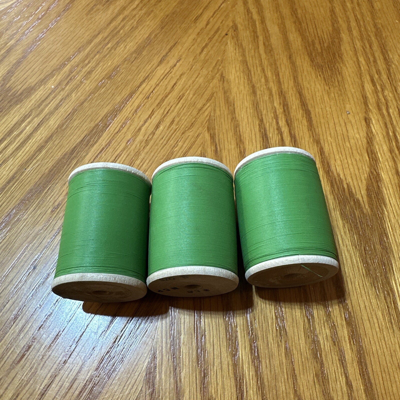 3 Wooden Spools Gudebrod Rod Building Thread 1oz Spool 358 Green NCP ...