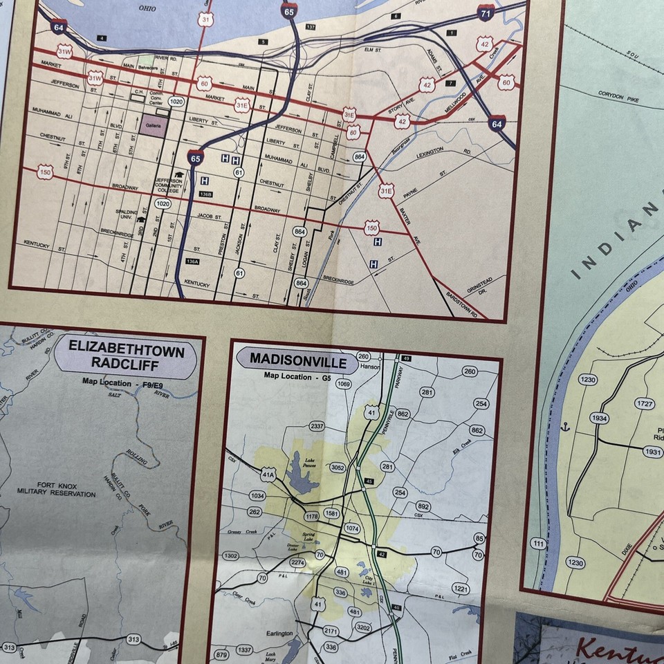 Kentucky KY State Highway Map Road DOT VTG 2000 Louisville Lexington ...