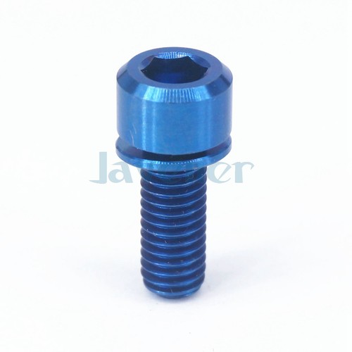 2pcs M6 x 16mm Blue GR5 Titanium Taper Cone Head Bolts With Washer ...