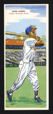 1955 TOPPS DOUBLEHEADER #105 HANK AARON RARE FACTORY CUT UNPERFORATED ...