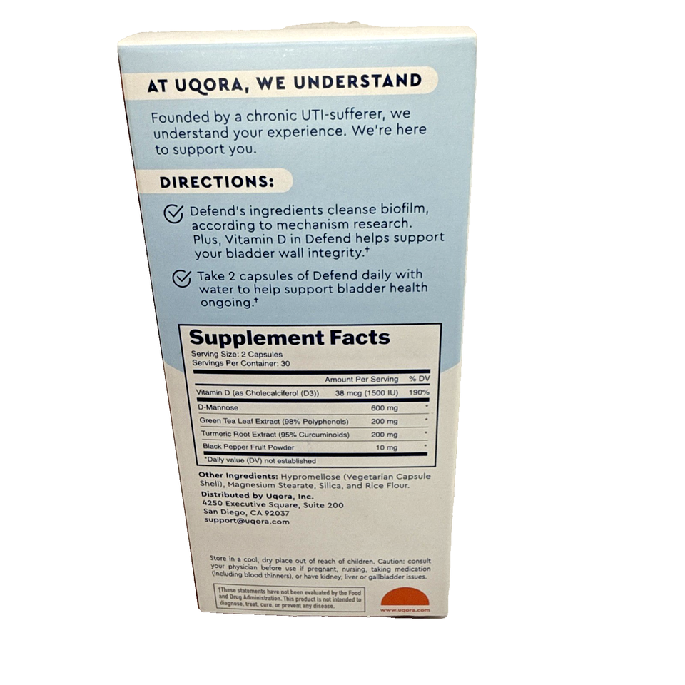 UQORA DEFEND Proactive Regimen Part 2, 60 Capsules Exp 2026 NEW Sealed ...