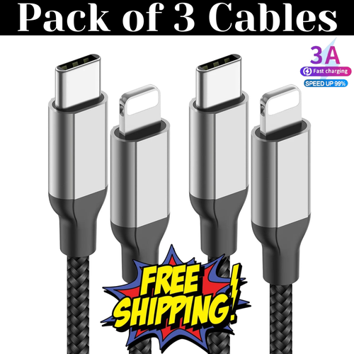 Type C to iPhone PD Fast Charger Cable Wire For iPhone 14 13 12 11 Pro ...