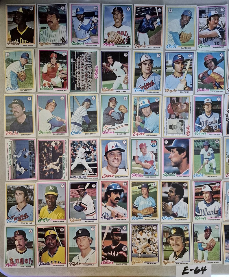#1978 TOPPS 4th SERIES BASEBALL CARD LOT w 78 CARDS LOT#E-64 | eBay