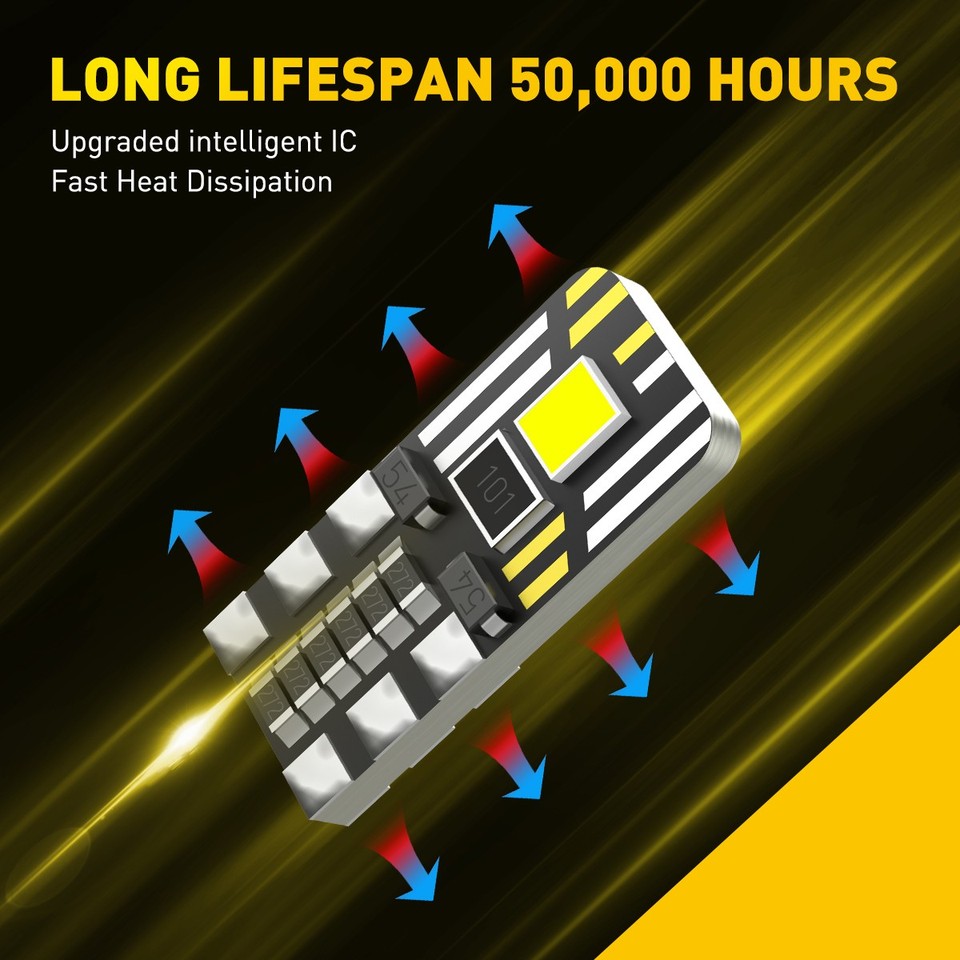 10X AUXITO Free Error T10 194 2825 168 LED License Plate Number Light ...