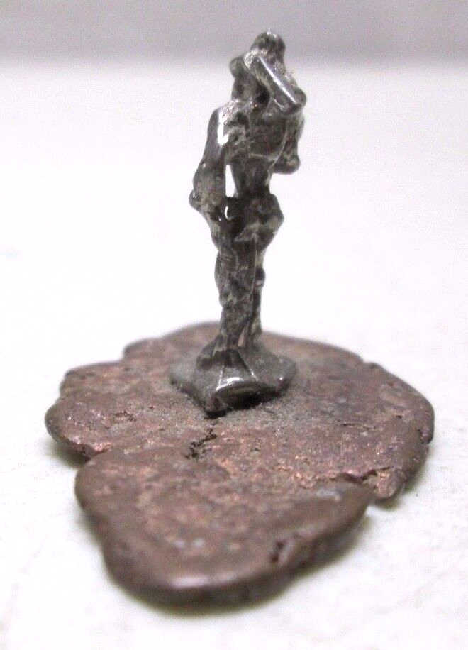 Vintage Copper Miner Statue Silver Figure Mining Man Miniature Figurine ...