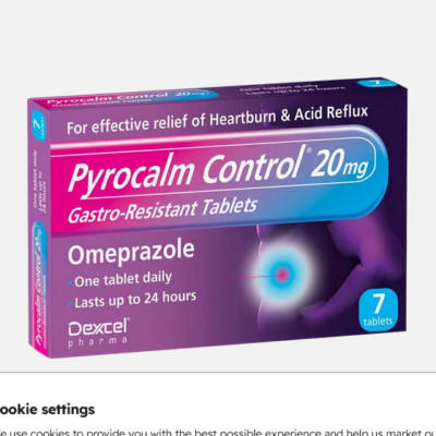 Pyrocalm Control Gasro-Resistant 20mg Tablets - Omeprazole - 7 Tablets ...