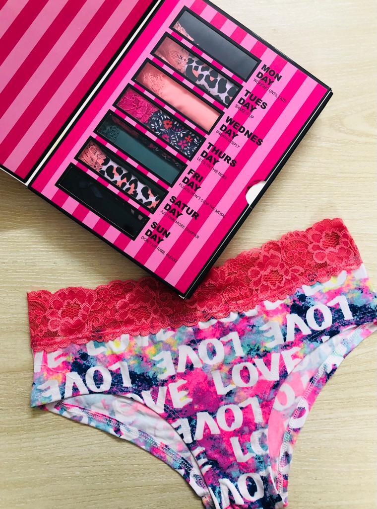 Victoria’s Secret Bikinis Breifs Pack 7 Lace Trim Briefs Sexy Lingerie ...