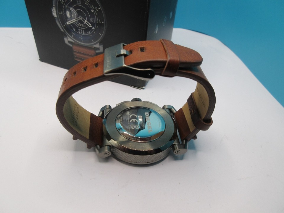 DIESEL Wearable DZT-1003 Leather-Brown Hybrid Smartwatch RARE W/Box | eBay