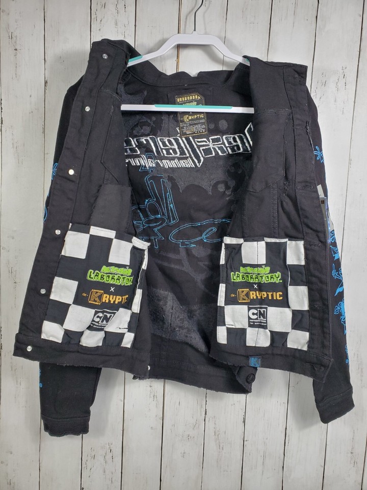 Dexter's Laboratory Boy Genius Black Denim Jean Jacket Cartoon Network ...