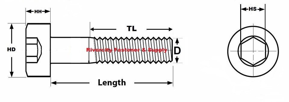 M12-1.75 x 180 Socket Allen Head Cap Screw M12x1.75 x 180 Bolts M12x1 ...