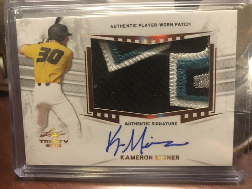 Kameron Misner 2019 Leaf Trinity 4-Color Patch Auto Marlins | eBay