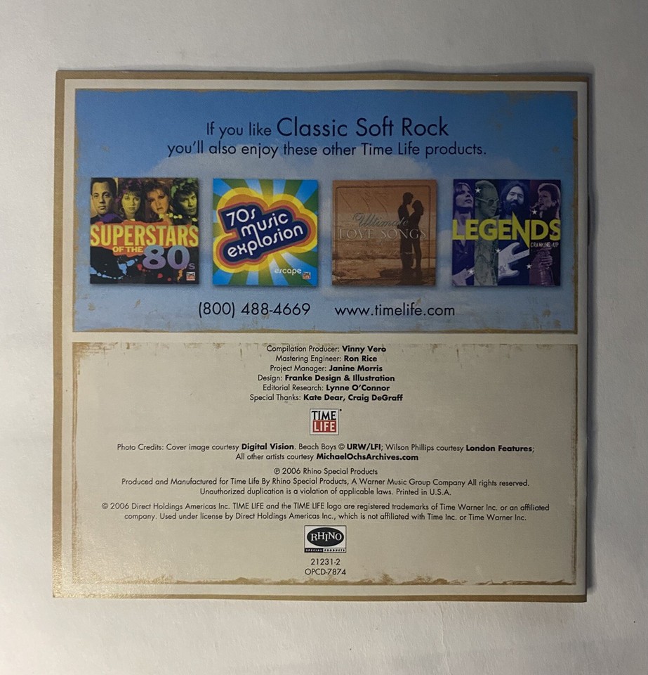 Classic Soft Rock - California Dreamin' CD (Time Life, 2006) 60s / 70s ...