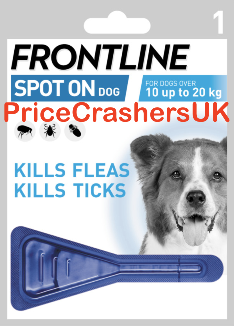 Frontline Spot On for Medium Dogs 10-20kg 1, 3 or 6 Pipettes Flea Lice ...
