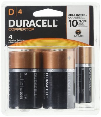 4 Duracell Duralock D D4 MN1300 1.5V Alkaline CopperTop Batteries Exp ...
