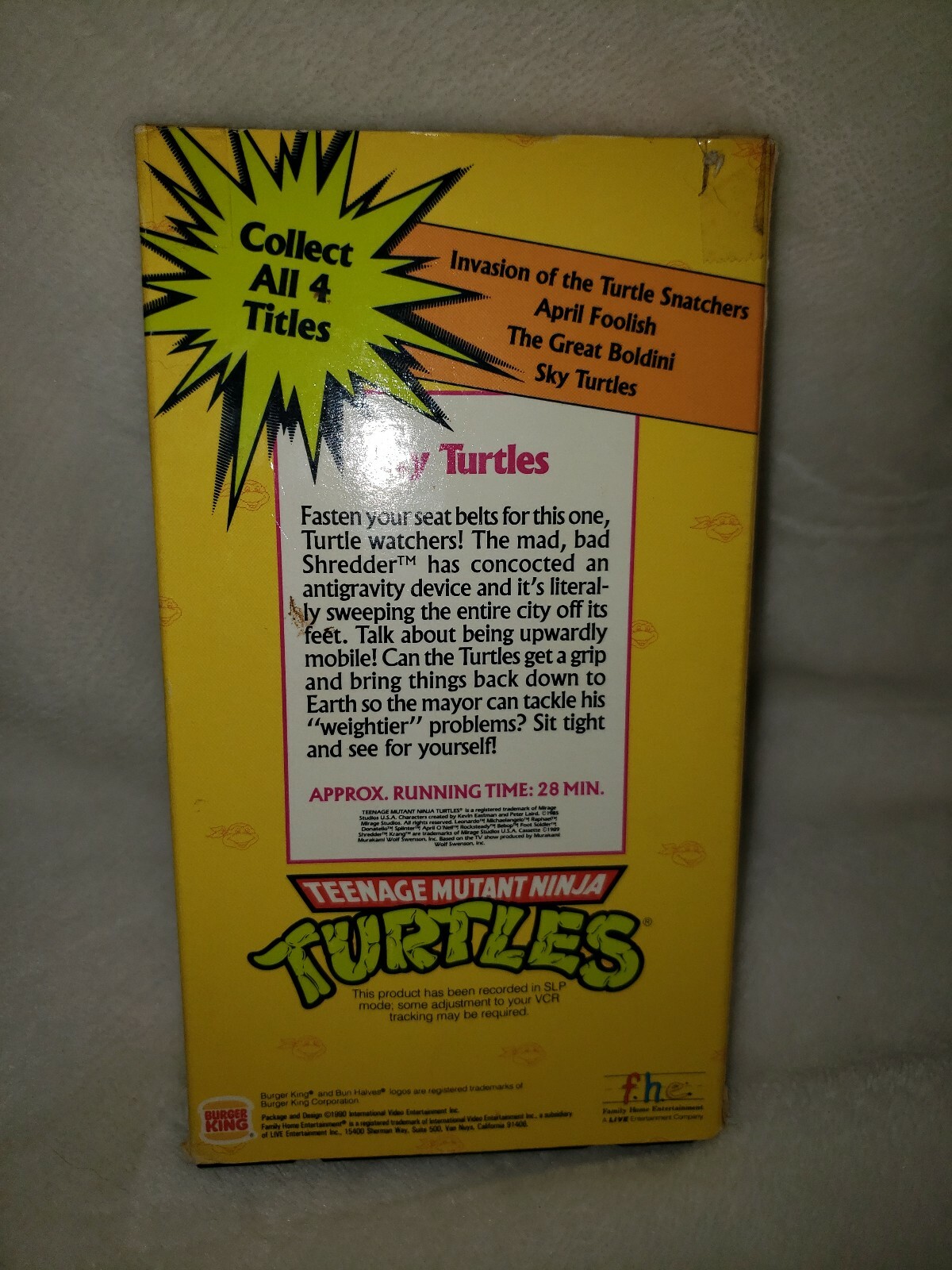 TMNT VHS Sky Turtles Teenage Mutant Ninja Turtles Burker King Kids Club ...