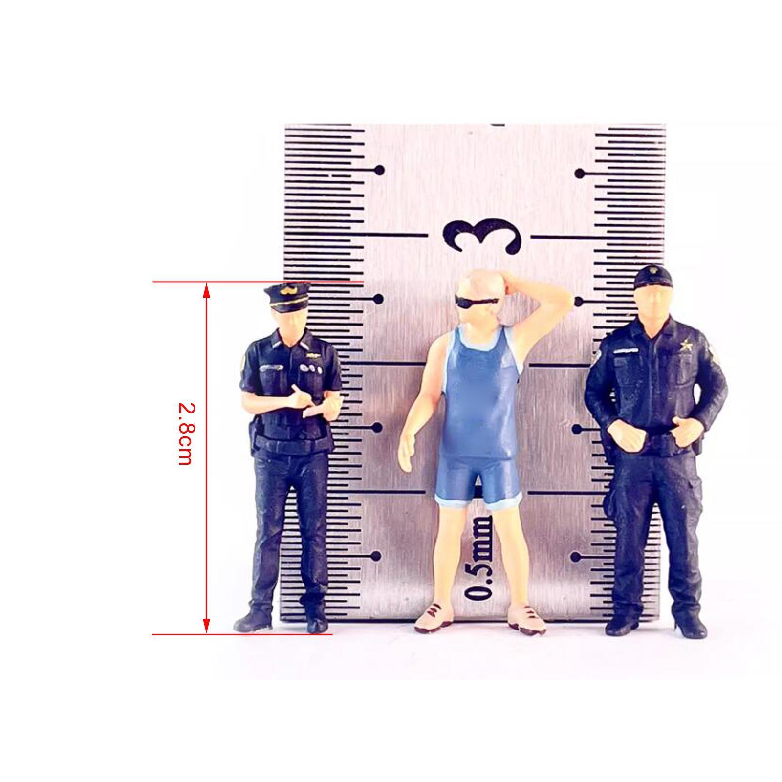 3 Pieces 1/64 Cops and Men Figures Layout DIY Projects Resin Figurines ...