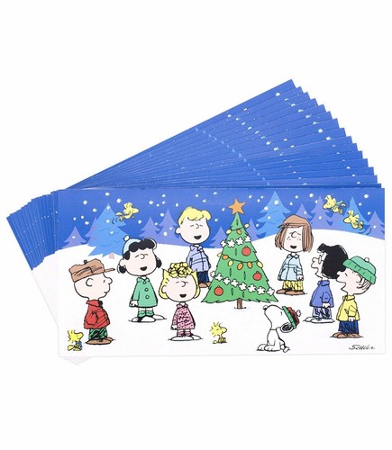 Hallmark Peanuts Gang Xmas Tree 16 Boxed Greeting Cards Charlie Brown ...