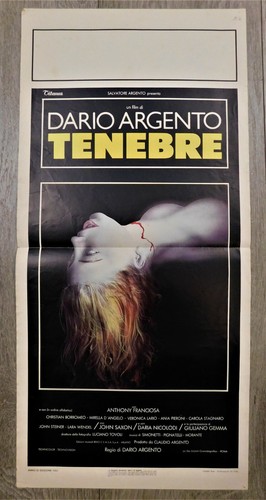 Tenebrae Italy Movie Poster Original 70x33cm *27" 13" 1982 Dario ...