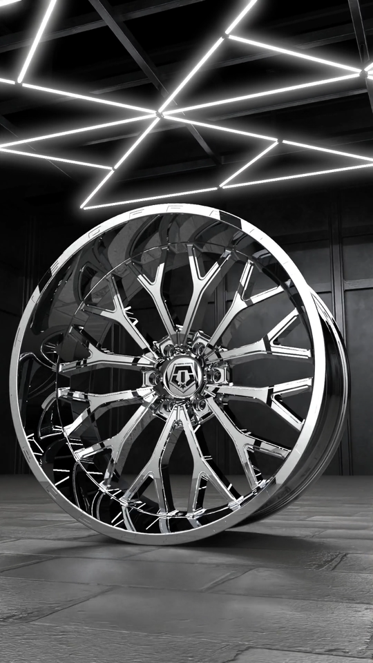 Set 4 24" TIS 565C 24x10 6x5.5 -24mm Chrome Wheels Lifted Truck SUV ...