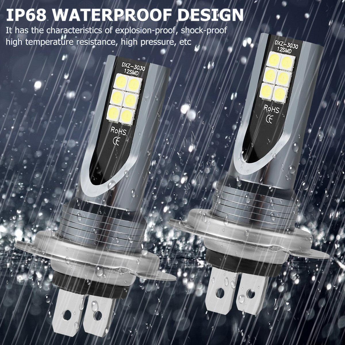 2x H7 LED 12V Car Fog Light Kit Super White Xenon Hid Headlight Bulbs ...