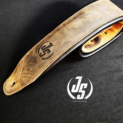 Jack Straps Genuine Leather guitar strap 3-1/4 wide thick padded | eBay