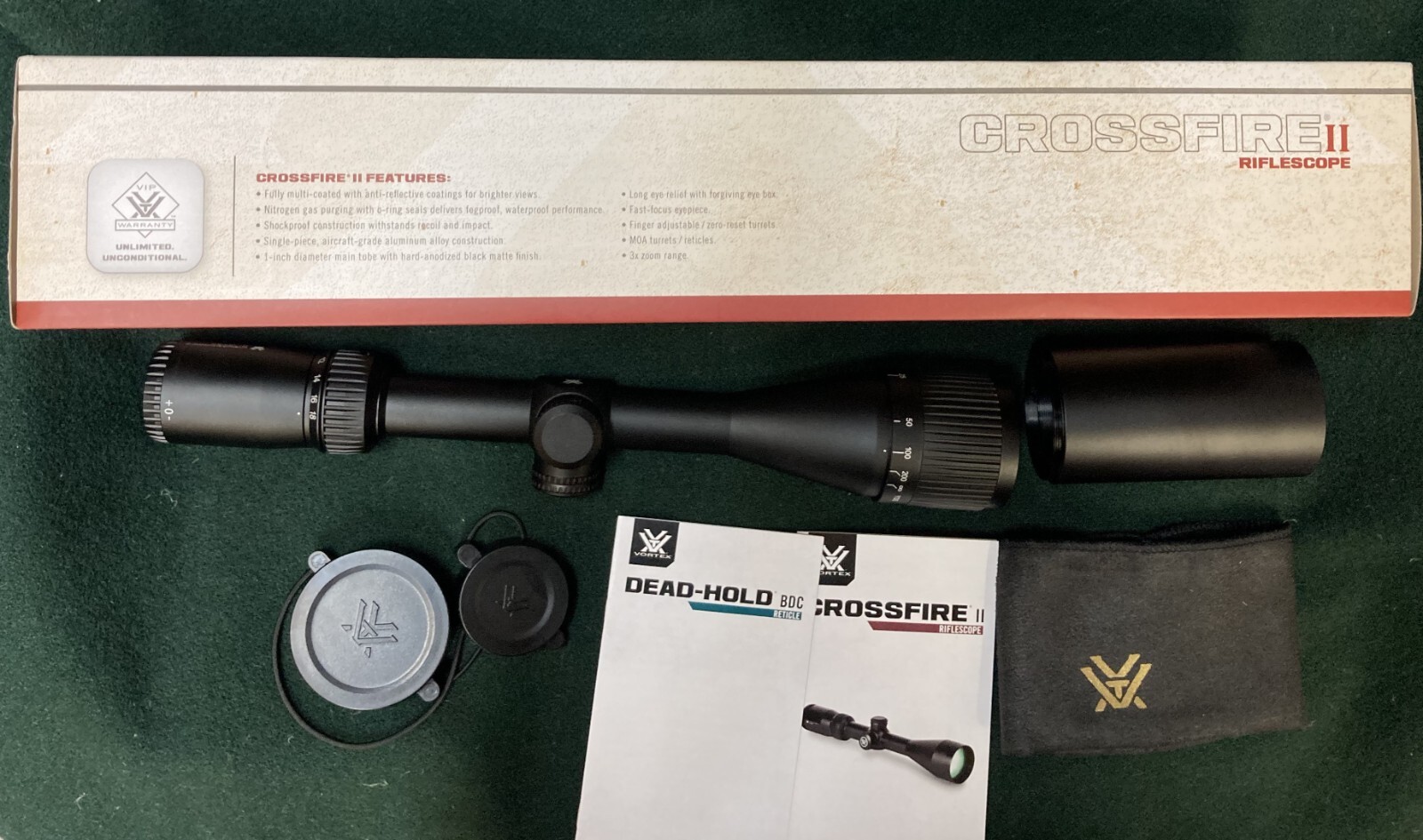 Vortex Crossfire 2 6-18x44 Rifle Scope CF2-31033 Dead-Hold BDC (MOA) w ...
