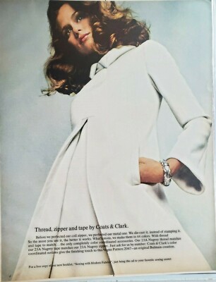 Lot of 2 Vintage 1969 Coats and Clark Vogue Pattern 2047 5250 Ads | eBay