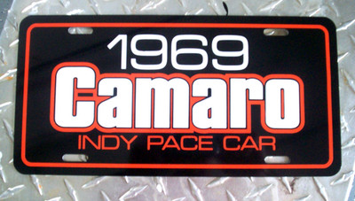 1969 Chevrolet Camaro INNDY 500 Pace Car TAG license plate tag 69 Chevy ...