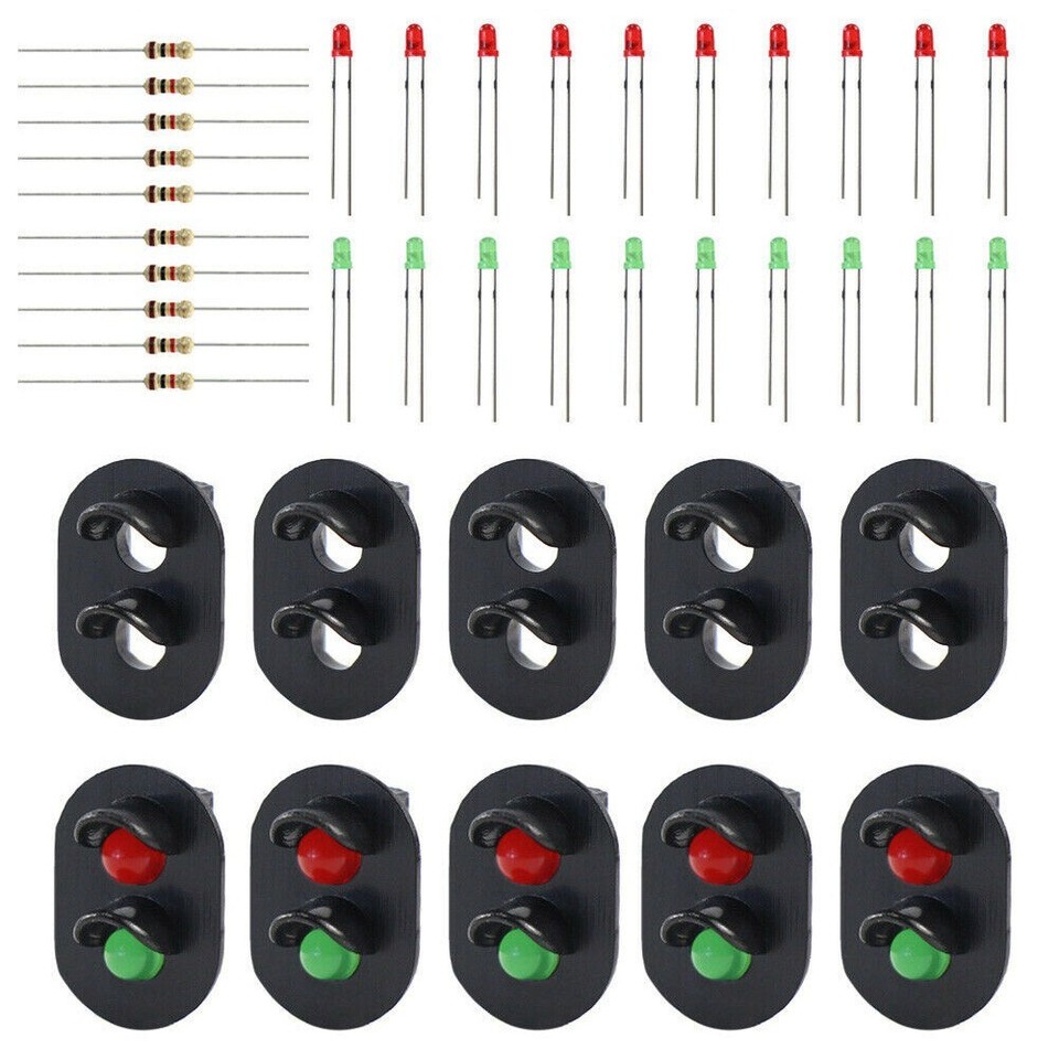 10pcs Signal Heads With 3mm LEDs For Railway Signal HO / OO Scale Parts ...